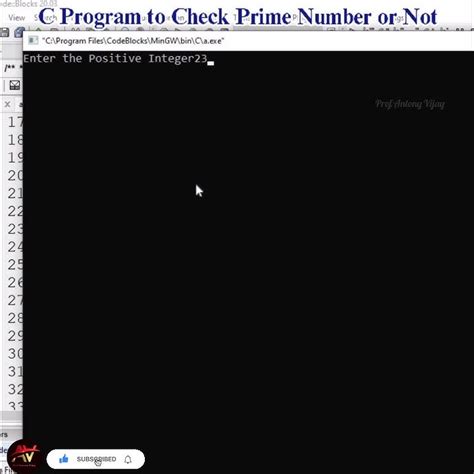 C Program To Check Prime Number Or Not Profantony Vijay Youtube
