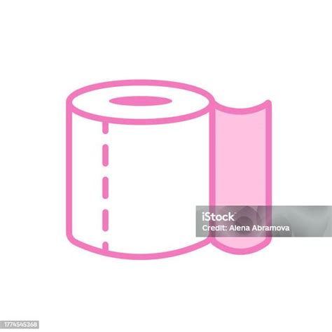 화장실 티슈 페이퍼 롤 라인 아트 아이콘 앱 및 웹 사이트 간단한 화장지 롤 클립 아트 만화입니다 가정 생활에 대한 스톡 벡터 아트 및 기타 이미지 Istock