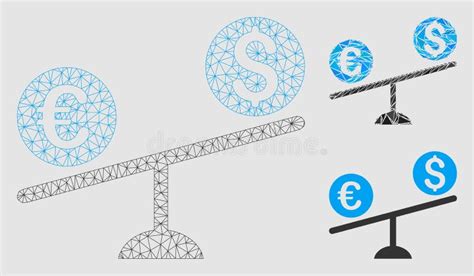 Currency Trade Swing Vector Mesh Network Model And Triangle Mosaic Icon Stock Vector