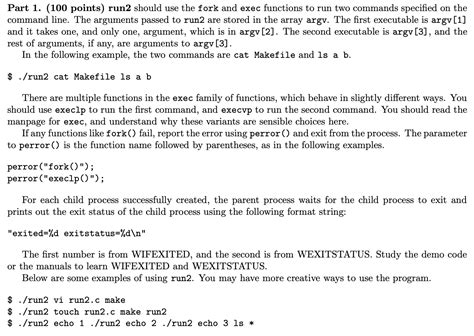 Part Points Run Should Use The Fork And Chegg