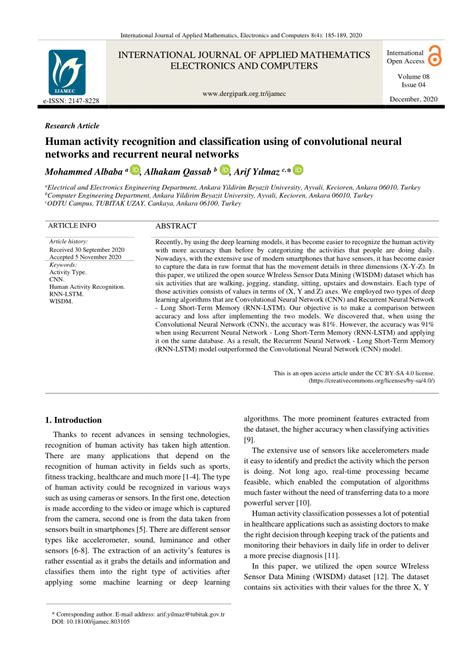 Pdf Human Activity Recognition And Classification Using Of Convolutional Neural Networks And