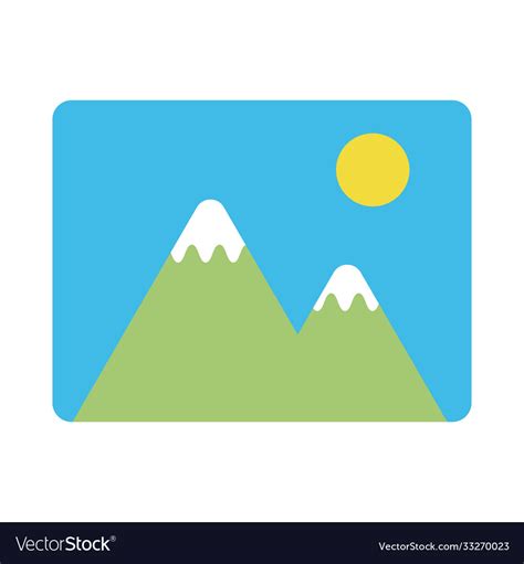 Picture File Flat Style Icon Royalty Free Vector Image
