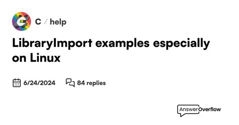 Libraryimport Examples Especially On Linux C