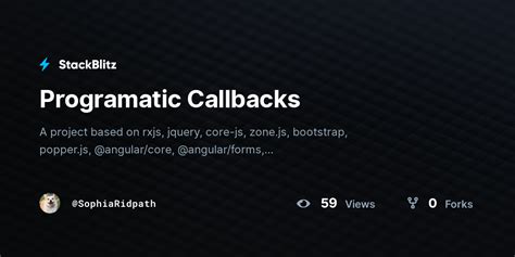Programatic Callbacks Stackblitz