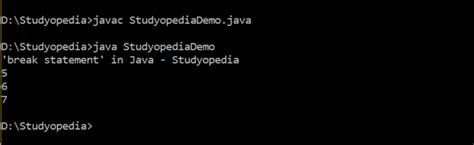 Break Continue Statements In Java Studyopedia