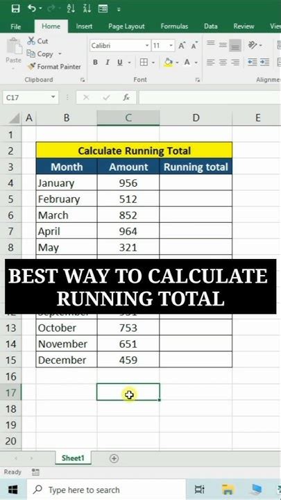best way to calculate running total in excel exceltips exceltrick