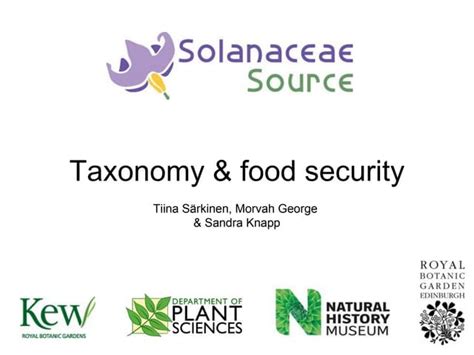 Taxonomy And Food Security Ppt