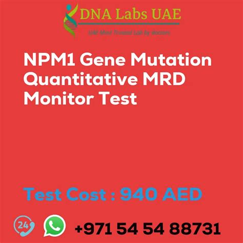 Npm1 Gene Mutation Quantitative Mrd Monitor Test Cost Dna Labs Uae