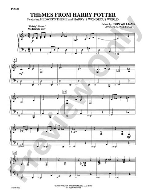 Harry Potter Themes From Piano Accompaniment Piano Accompaniment Part Digital Sheet Music