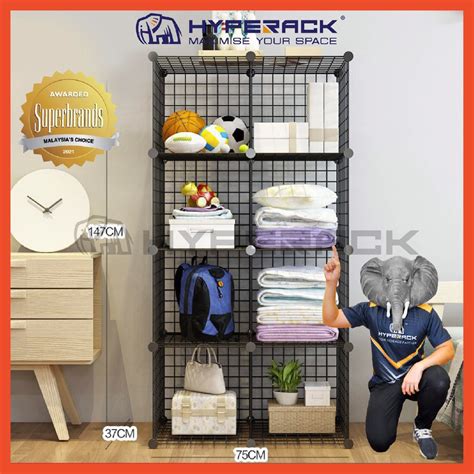HYPERACK Boltless Rack Grid Wire Rack Storage Rack Wardrobe Shelves Rack Pet Fence Sangkar