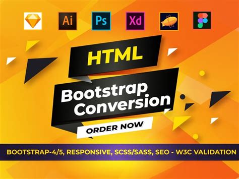 Psd Figma Sketch Adobe Xd To Responsive Html Css Bootstrap