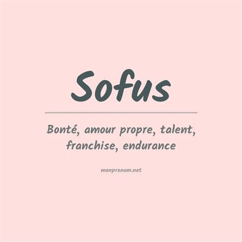 Signification Du Prénom Sofus