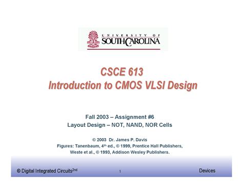 Layout Design Not Nand And Nor Cells Assignment 6 Csce 613 Docsity