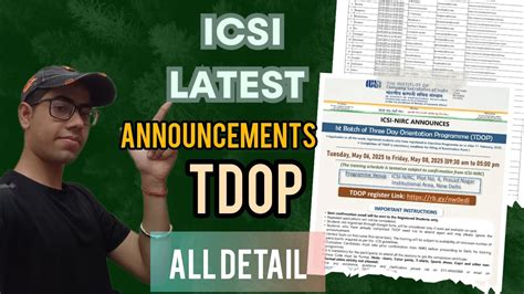 Icsi Tdop Tentative Schedule Out Three Day Orientation Program