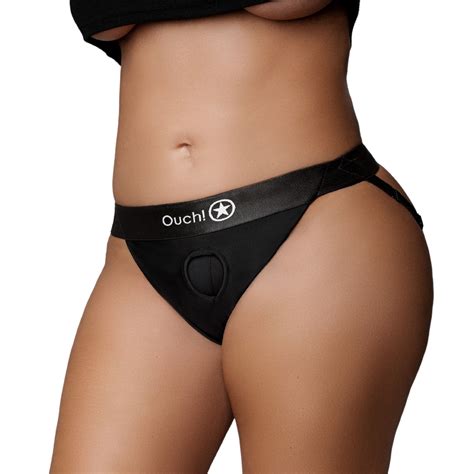 Shots Ouch Vibrating Strap On Party Harness Black Xs To Xxl