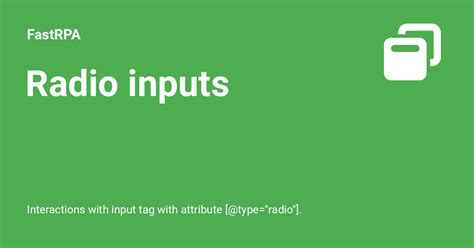 Radio Inputs Fastrpa