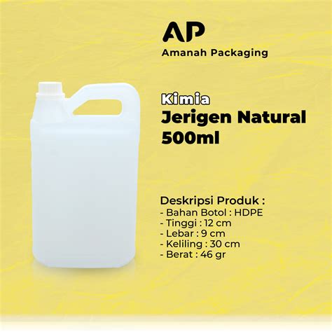 Jerigen Putih 500ml Amanah Packaging