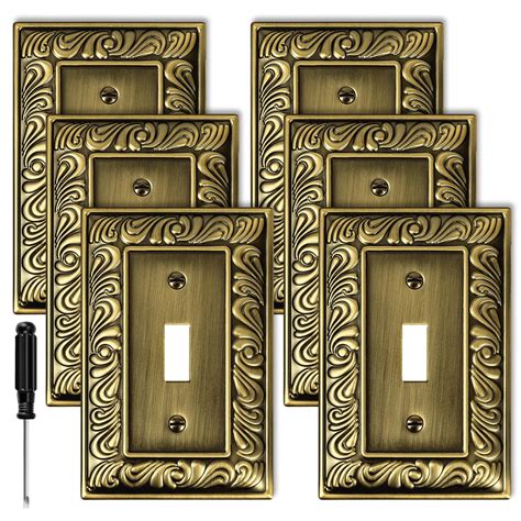 Antique Brass Light Switch Cover Plate Paisley Pattern Decorative Wall Plate For Light Switch