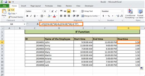 Overtime Calculation In Excel Over Eight Hours Tpoint Tech