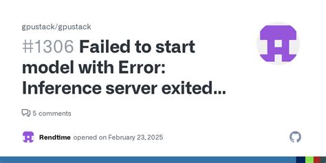 Failed To Start Model With Error Inference Server Exited With Code