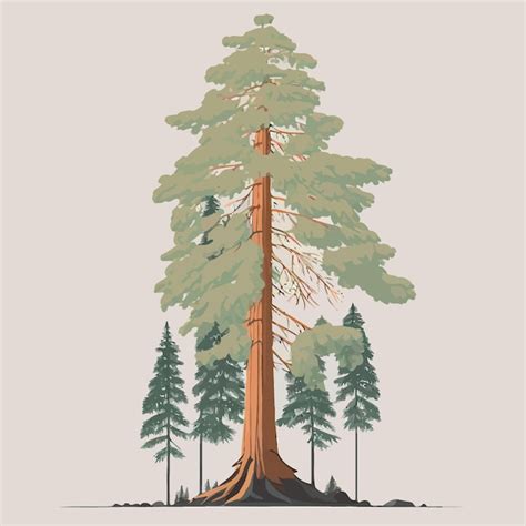 Premium Vector Adult Giant Sequoia Tree