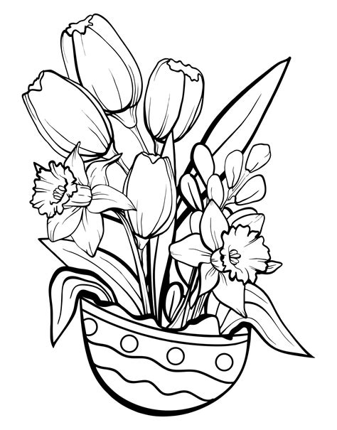 Easter Flower Coloring Pages