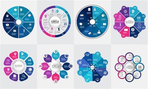 Premium Vector Collection Of Circle Chart Templates 8 Options