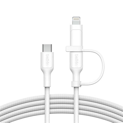 2 In 1 Cable With Usb C And Lightning Connector Belkin Us
