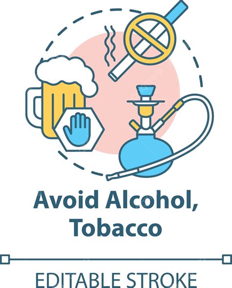Icon Promoting Abstinence From Alcohol And Tobacco Addiction Habit