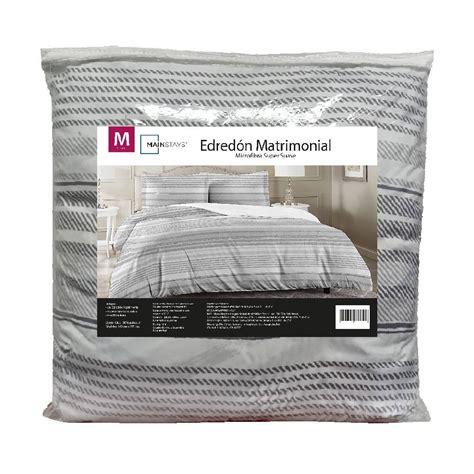 Edredón Mainstays MS Edredon Gris Claro Matrimonial Walmart