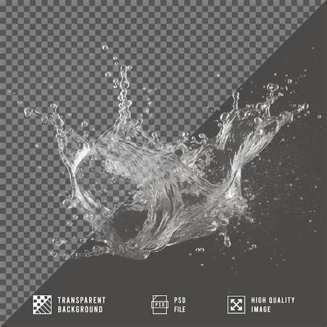 투명한 배경에 분리 된 물 스플래시 이미지 프리미엄 Psd 파일