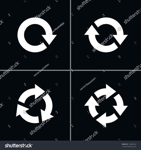 4 arrow pictogram refresh reload rotation stock vector 124865332