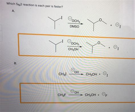 Solved Which Sn1 Reaction Is Each Pair Is Faster H20 Cºro