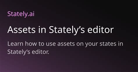 Assets In Statelys Editor