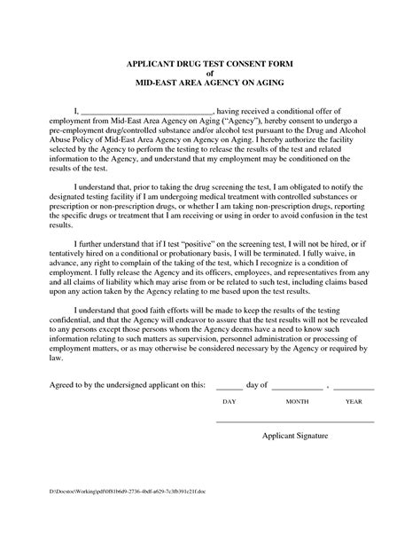 Drug Test Results Template