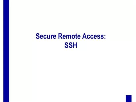 PPT Secure Remote Access SSH PowerPoint Presentation Free Download ID 762879