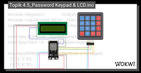 Topik Password Keypad LCD Ino Copy Wokwi ESP STM Arduino Simulator