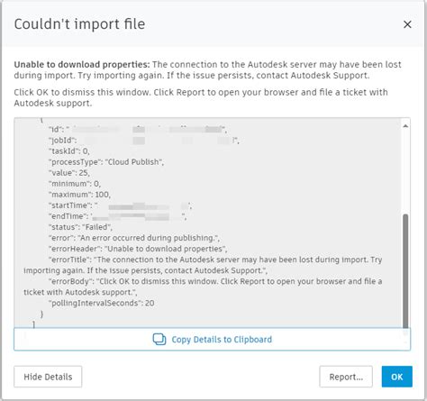 Couldnt Import File Error Appears When Importing Acc Bim 360 Models