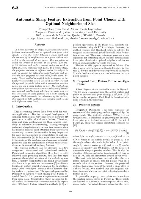 Pdf Automatic Sharp Feature Extraction From Point Clouds With Optimal