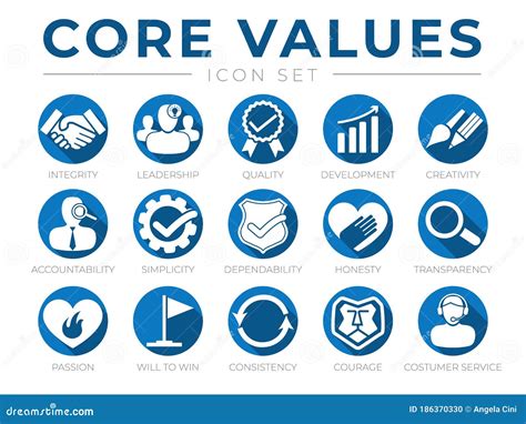 Company Core Values Outline Icons Vector Illustration CartoonDealer Com