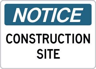 Osha Safety Sign Notice Construction Site