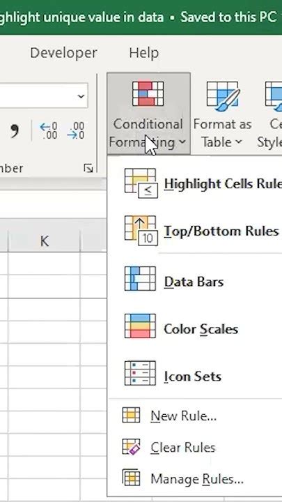 How To Highlight Unique Values In Excel Shorts Youtube