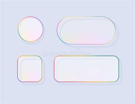 Liquid Glass In Different Shapes Ui Interface Element With Blur Effect