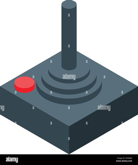 Gray Isometric Joystick With A Red Button Bringing Back Memories Of