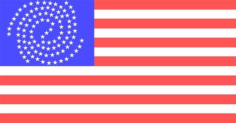Flag Of A Future America With 100 States