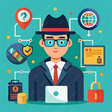 Information Security Analyst Vector Character Flat Style Illustration