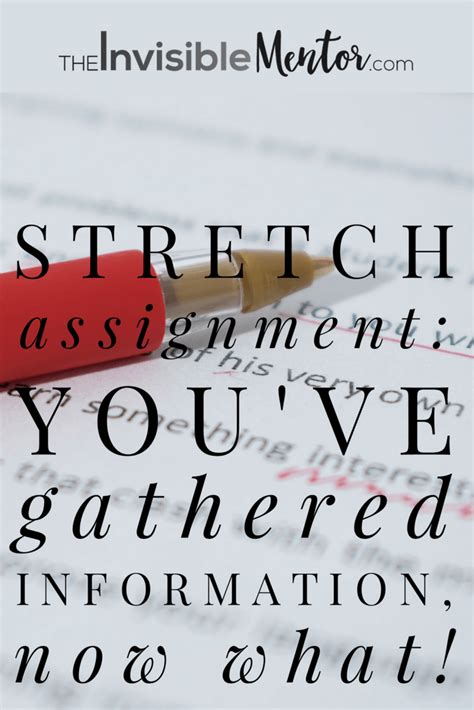 Stretch Assignment Youve Gathered Information Now What The