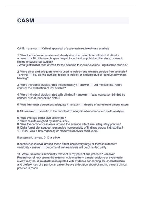 Casm Questions With Correct Answers 2024 Ncssm Stuvia Us