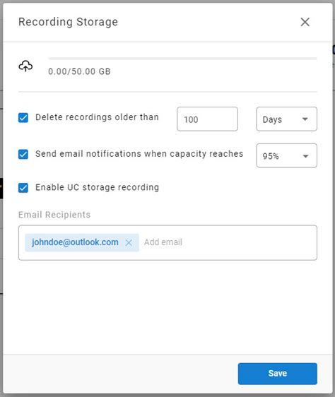 Recording Storage Controls