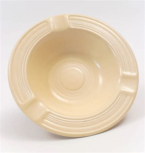 Ivory Vintage Fiestaware Ashtray With Rings